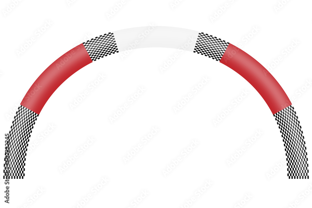 Inflatable gate for winner line to success on white transparent ...