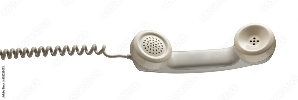 Beige vintage telephone handset isolated on white background Stock ...