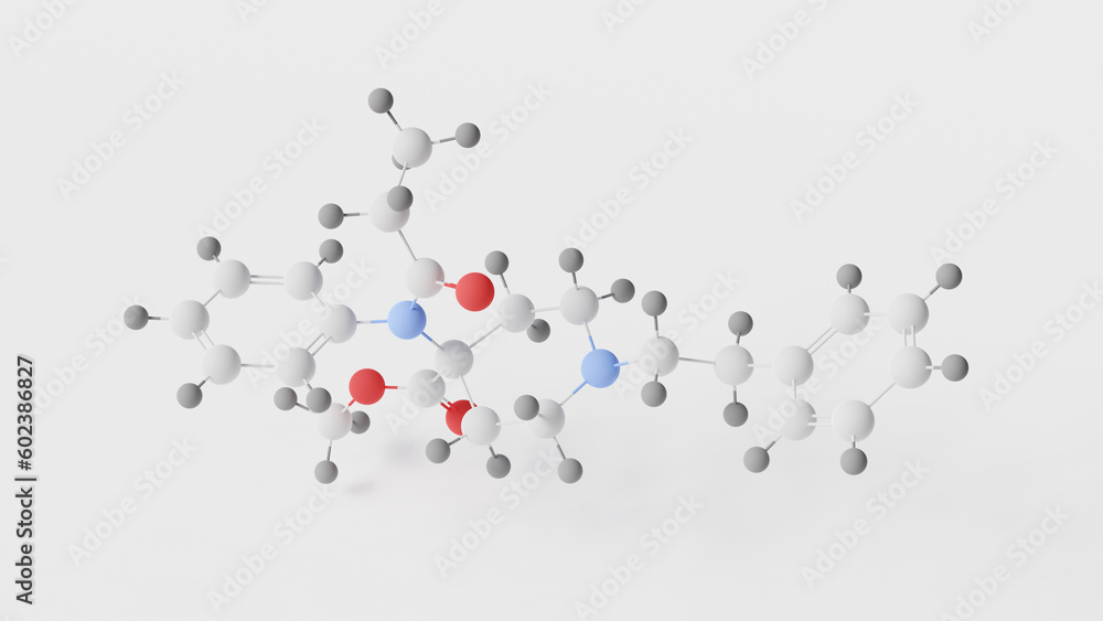 Carfentanil Molecule 3d Molecular Structure Ball And Stick Model Structural Chemical Formula