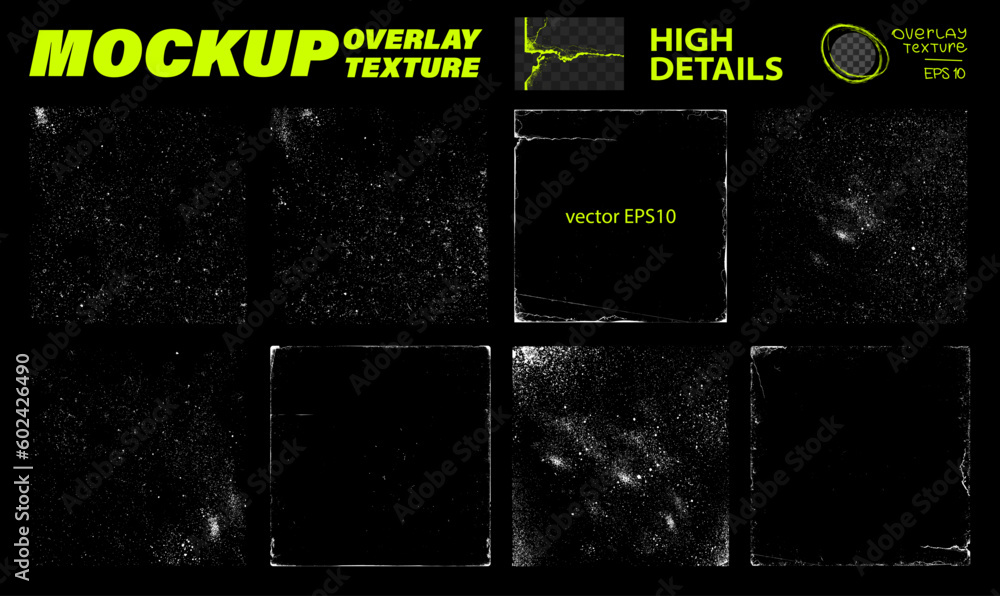 Vector de Stock Square textures for overlay and vintage effect, worn ...