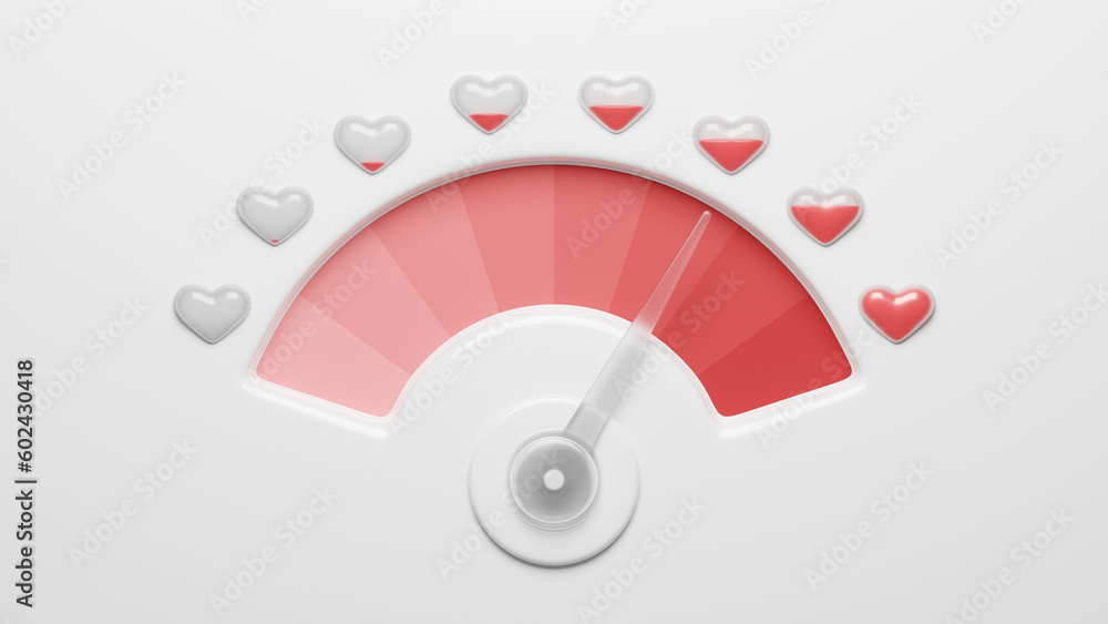 Illustration Stock Love meter, indicator. Valentine's day card element ...