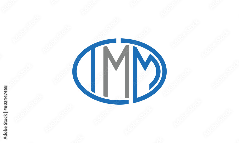 Oval shape TMM letter icon MMT abstract logo design, TMT alphabet ...