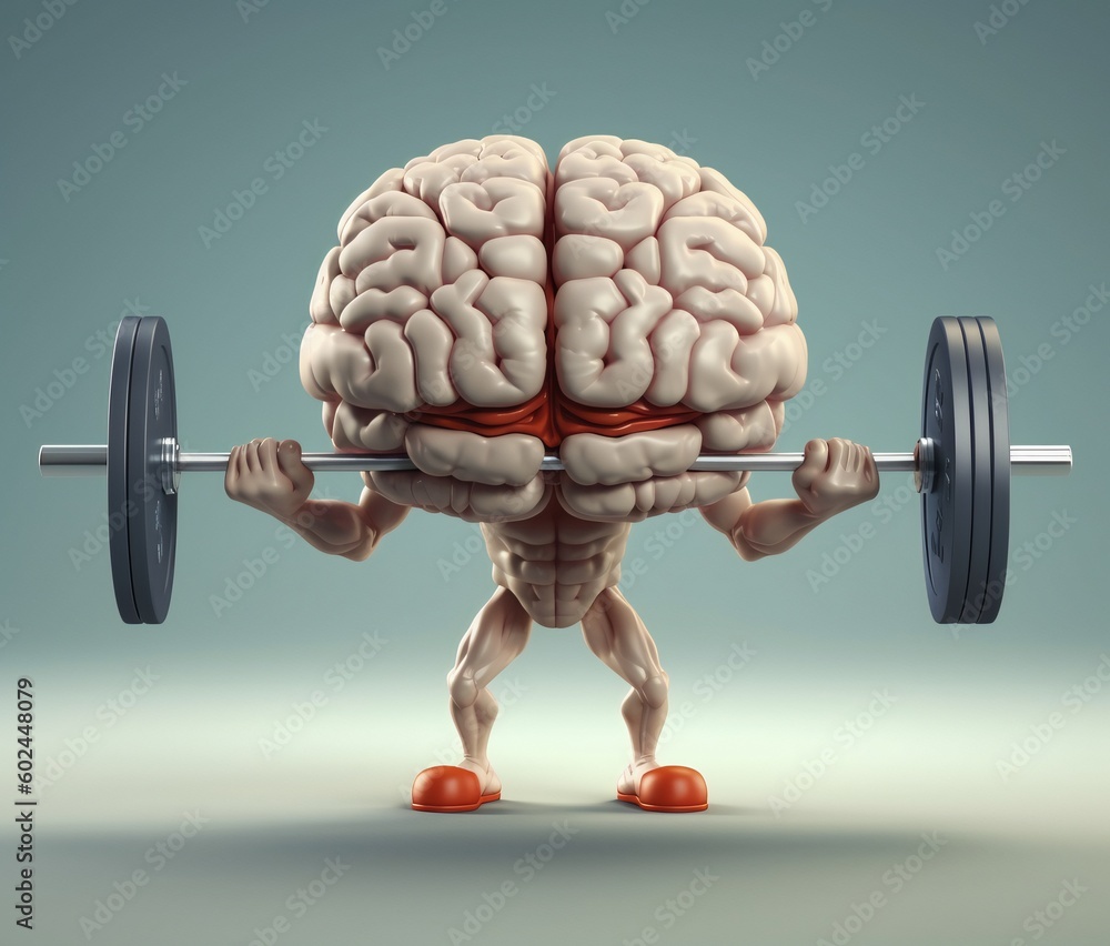 Anatomy of Power: Brain and Muscular System in Harmony brain training. Created with generative ...