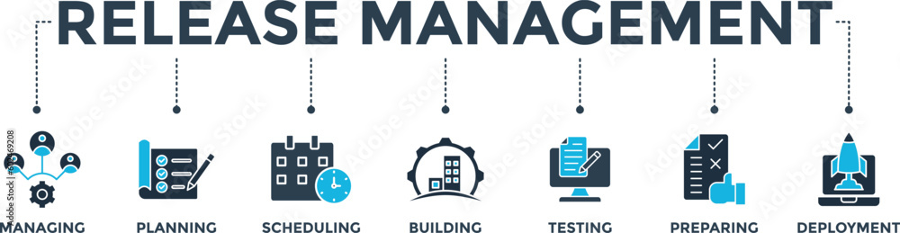 Release management banner web icon vector illustration concept with ...