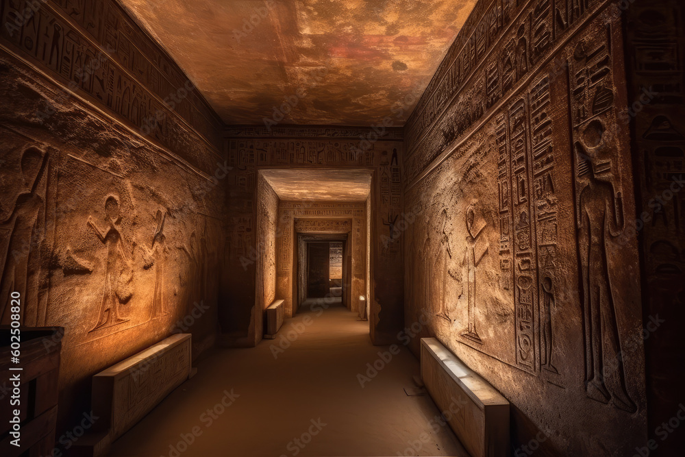 Stock-Illustration „Inside the secret tombs of Egyptian Pharaohs. Inaccessible to the public ...
