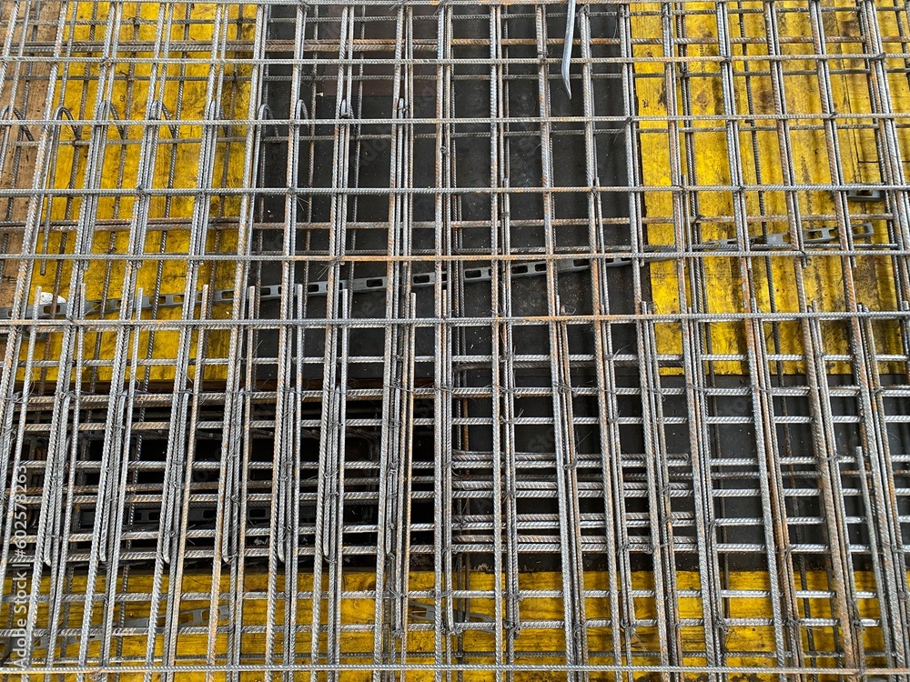 binding of reinforcement of a monolithic reinforced concrete slab of a ...