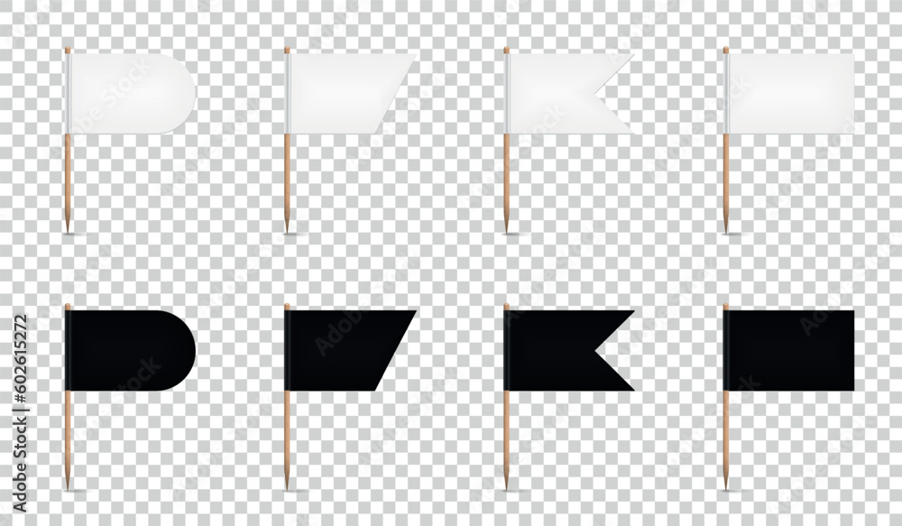 Toothpick Flags Set - Vector Illustrations Isolated On Transparent ...