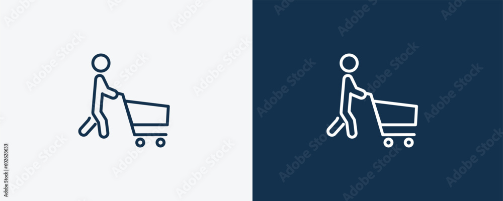 man shopping icon. Outline man shopping icon from behavior and action ...