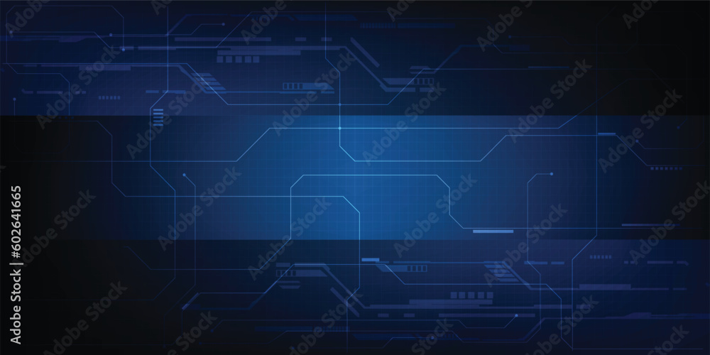 Vector illustrations of futuristic screen display for horizontal layout ...