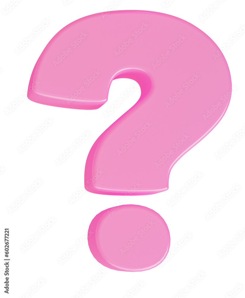Pink glossy question mark. Png questionmark. PNG, 3D render. Stock ...