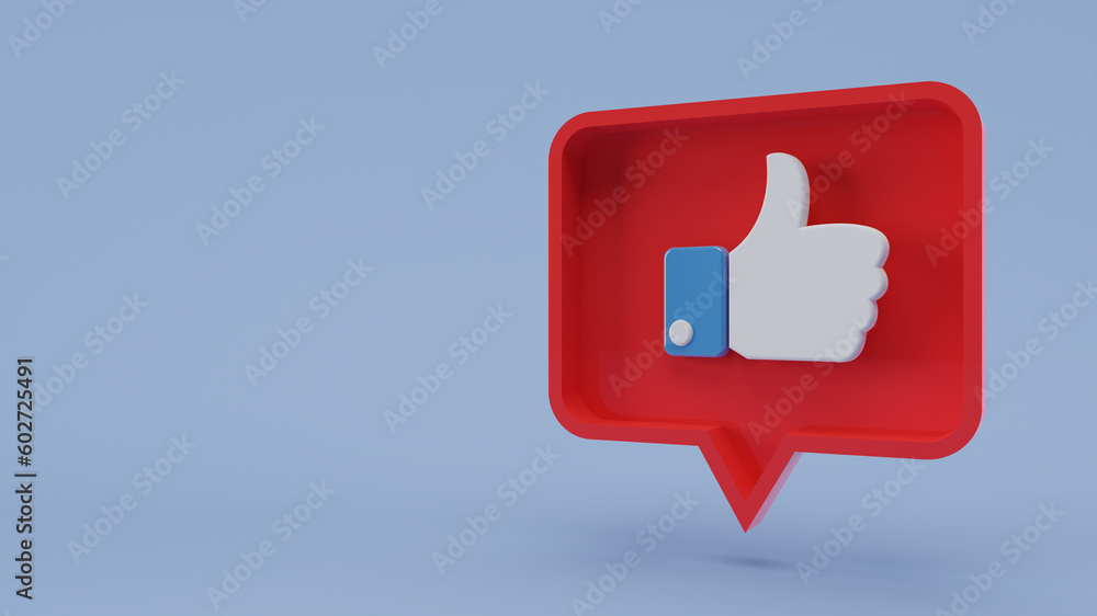 Ilustración de Stock caja roja con un símbolo de me gusta en 3d en ...