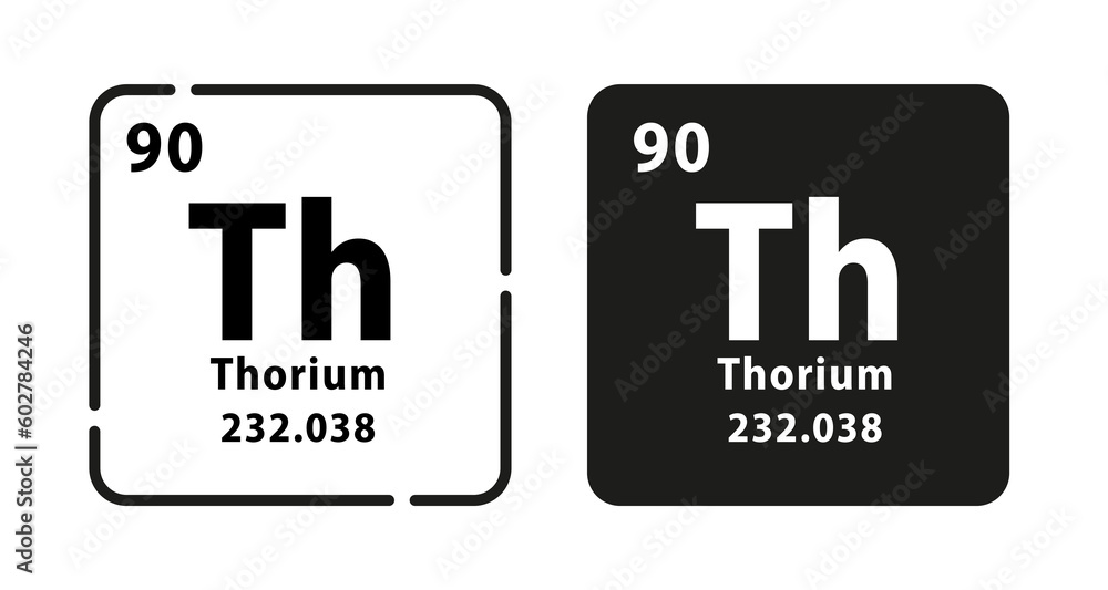 Thorium periodic element icon. The chemical element of the periodic ...