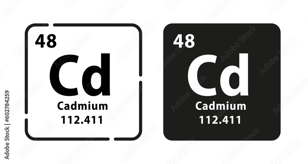 Cadmium periodic element icon. The chemical element of the periodic ...