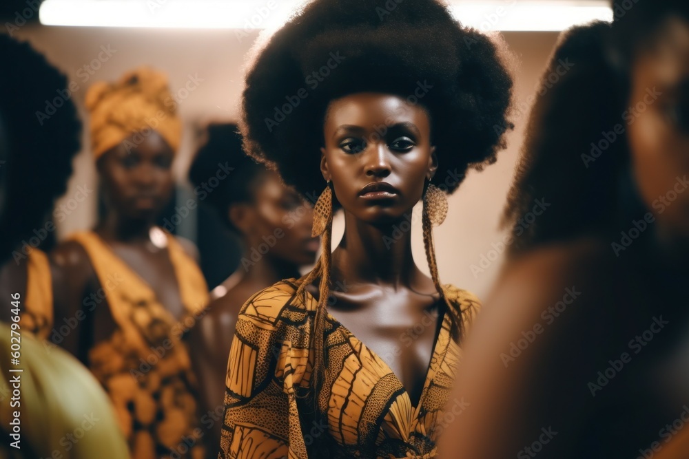 Woman top model at fashion week show. AI generated, human enhanced ...