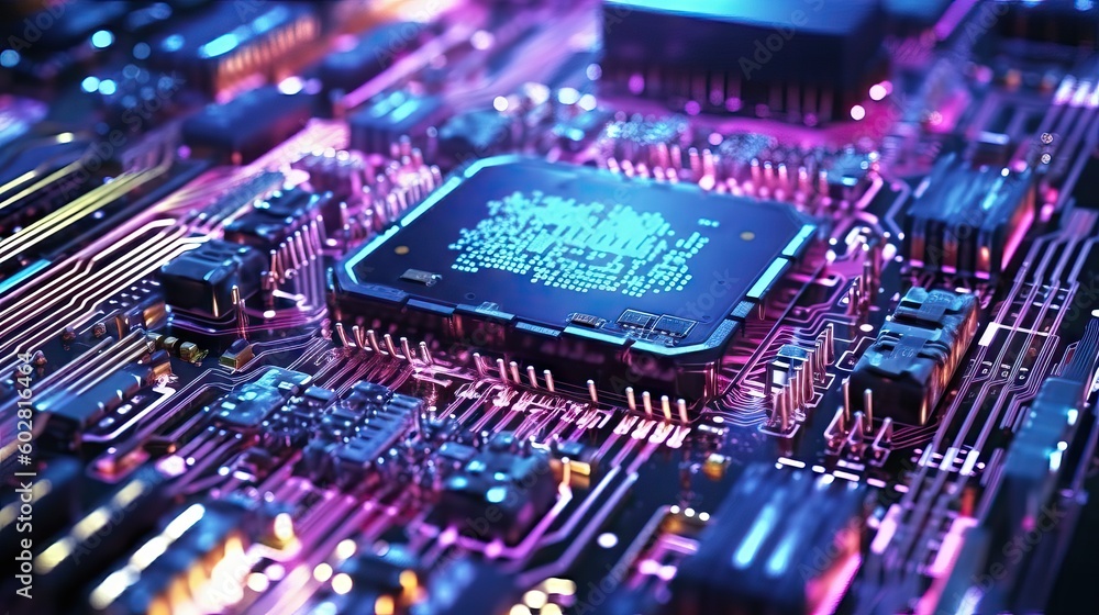 Highly detailed technology texture, AI supercomputer Chrome, insane ...