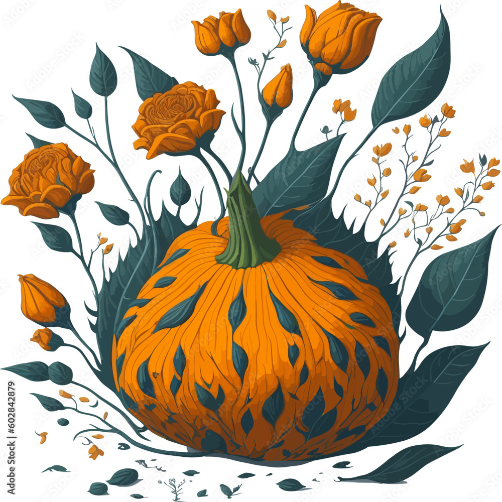 The gourd vector image portrays a whimsical and enchanting depiction of ...