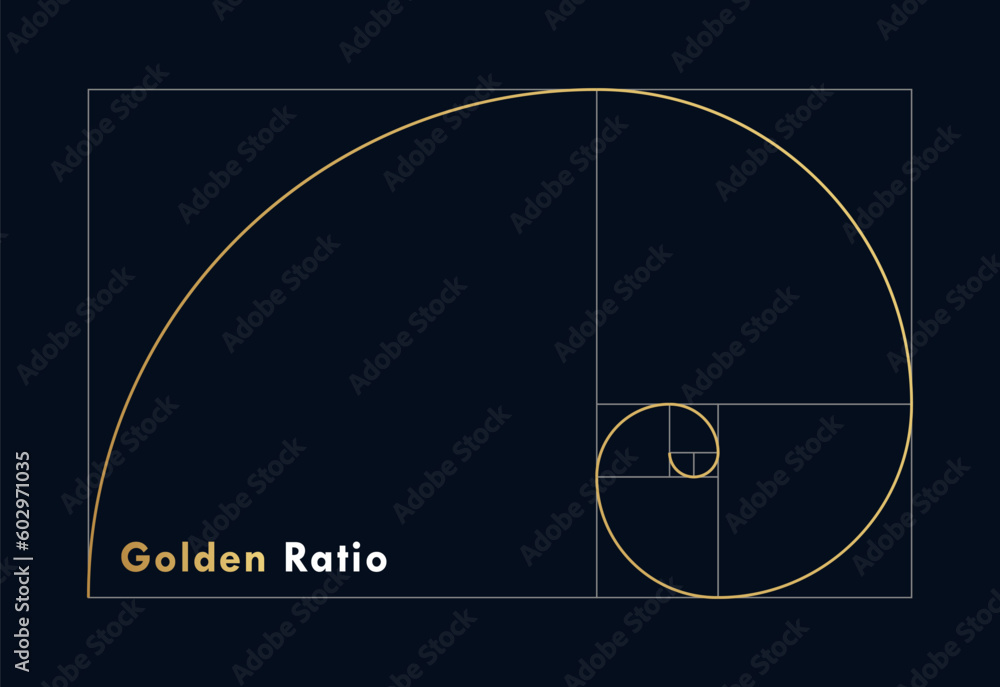 เวกเตอร์ Stock Golden ratio design template. Geometric Figure in law of ...