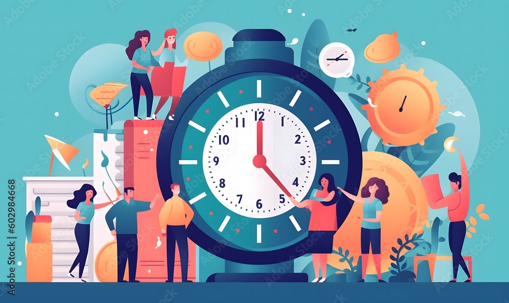 Vector illustration of tiny people measuring employee engagement and ...