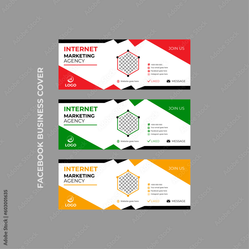 Facebook cover page design. Stock Vector | Adobe Stock