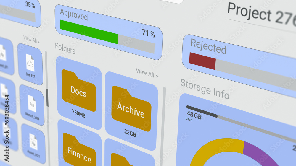 dashboard document management system software, charts and statistics on ...