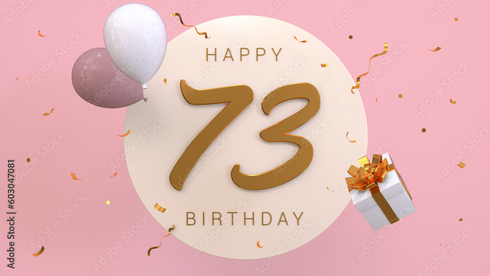 Elegant Greeting celebration 73 years birthday. Happy birthday ...