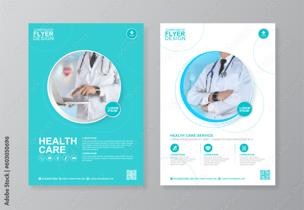Corporate healthcare and medical cover and back page a4 flyer design ...