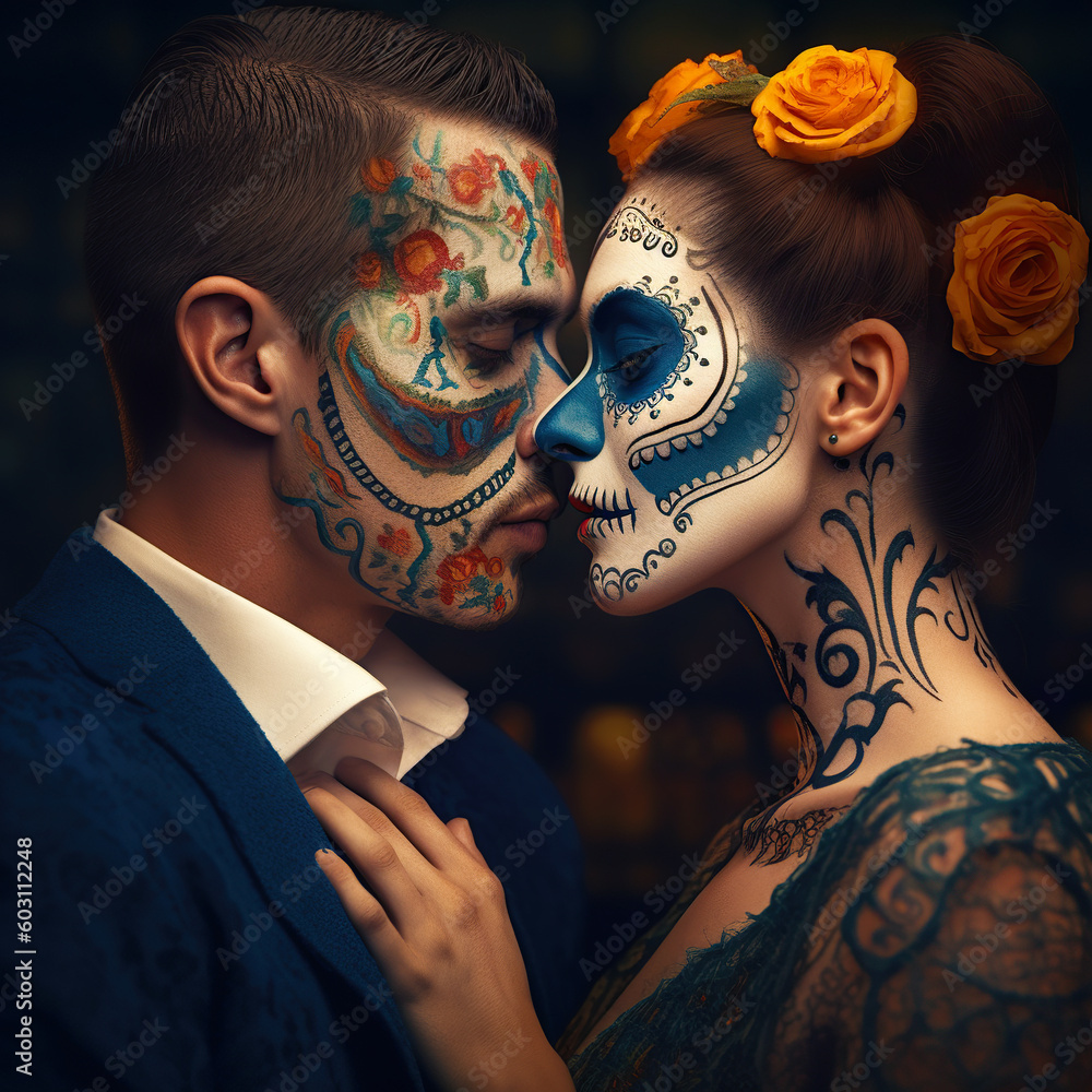 Ilustración de Stock Dia de los muertos, male and female catrina ...