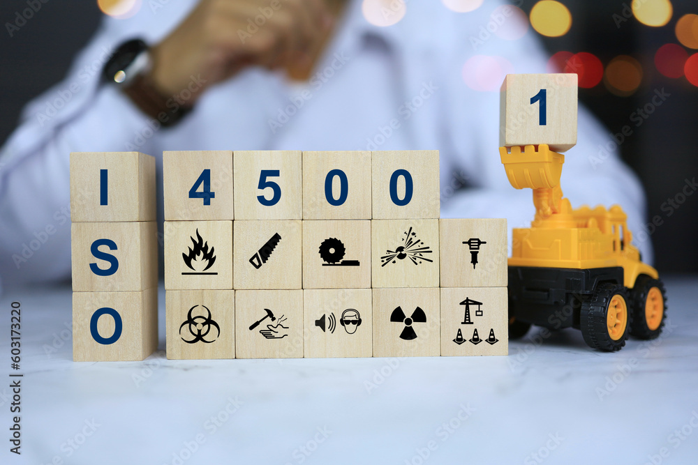 ISO 45001 concept which is a safety standard in the workplace or ...