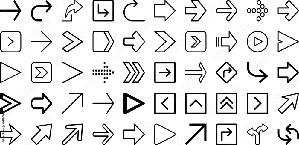 Set Of Right Icons Collection Isolated Silhouette Solid Icons Including ...