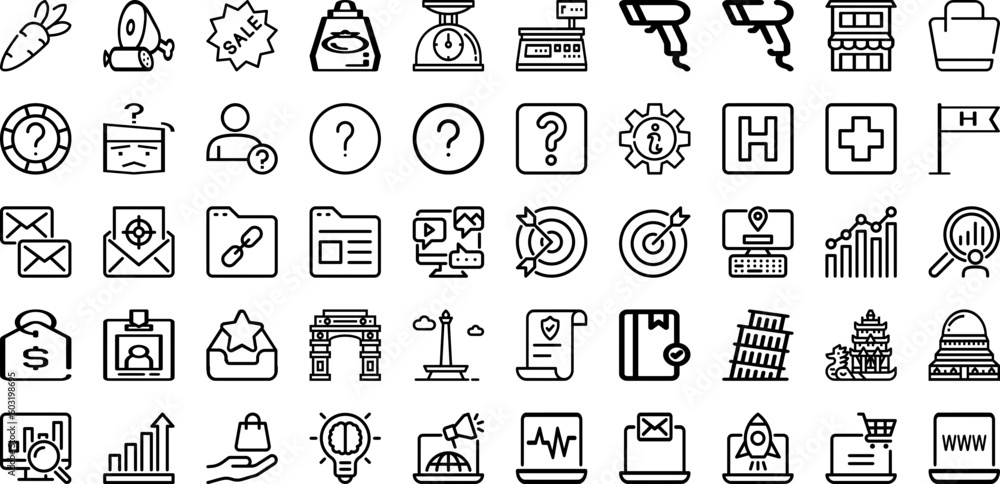 Set Of Mark Icons Collection Isolated Silhouette Solid Icons Including ...