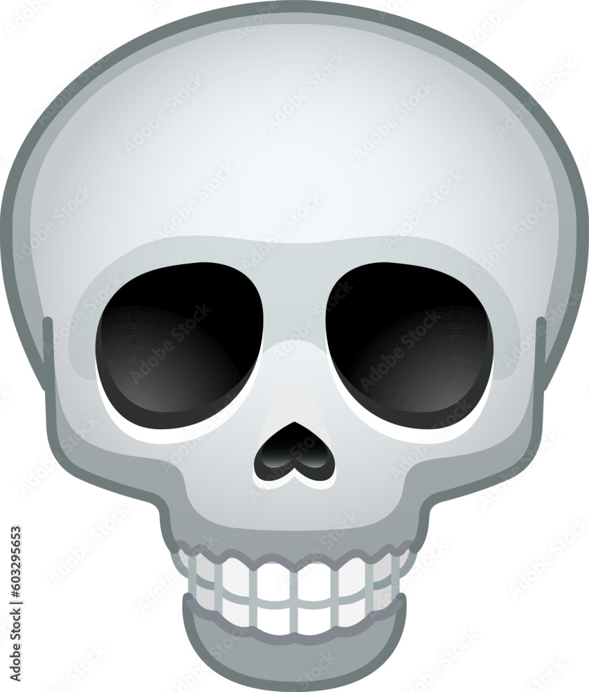 Top quality emoticon. Skull face emoji isolated, dead emoticon face ...