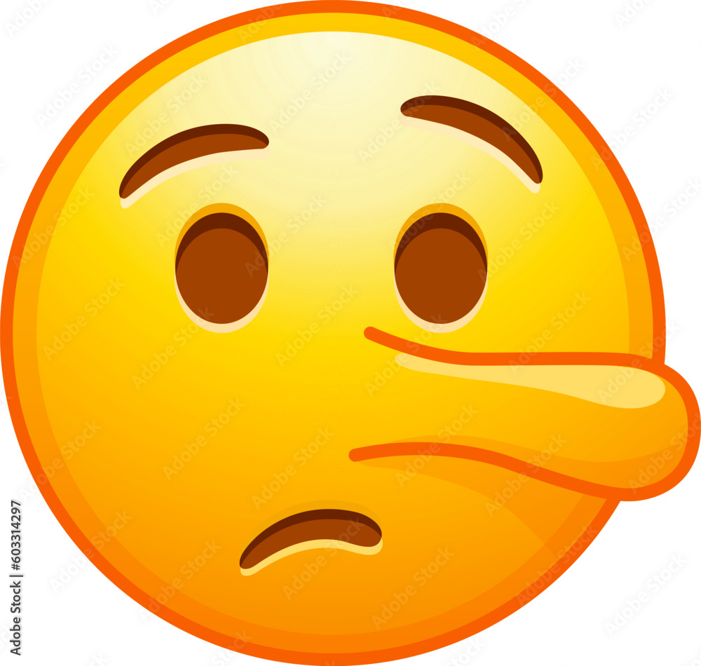 Top quality emoticon. Liar emoji. Pinocchio emoticon with long nose ...
