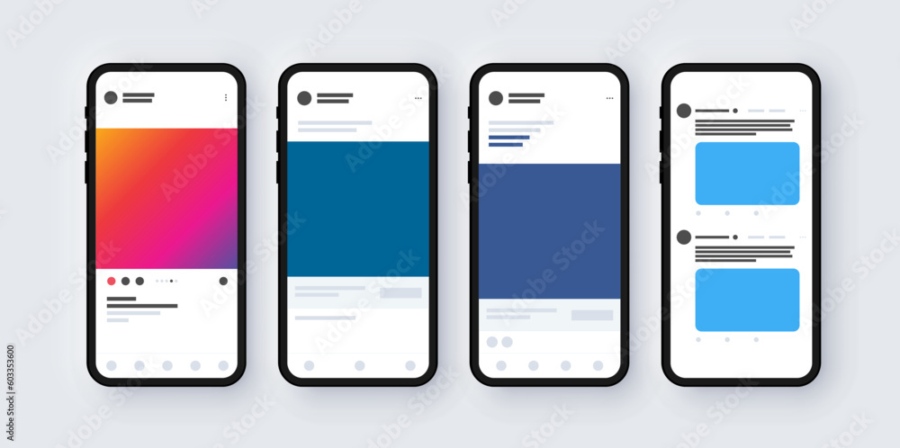Instagram LinkedIn Facebook Twitter Social Media Template Mockup ...