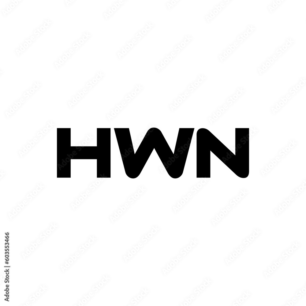 HWN letter logo design with white background in illustrator, vector ...
