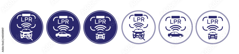 Smart LPR Camera Parking System icon vector illustration. Automated ...