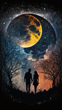 Couple, Lovers, Romance, Planets Free Stock Photo - Public Domain Pictures