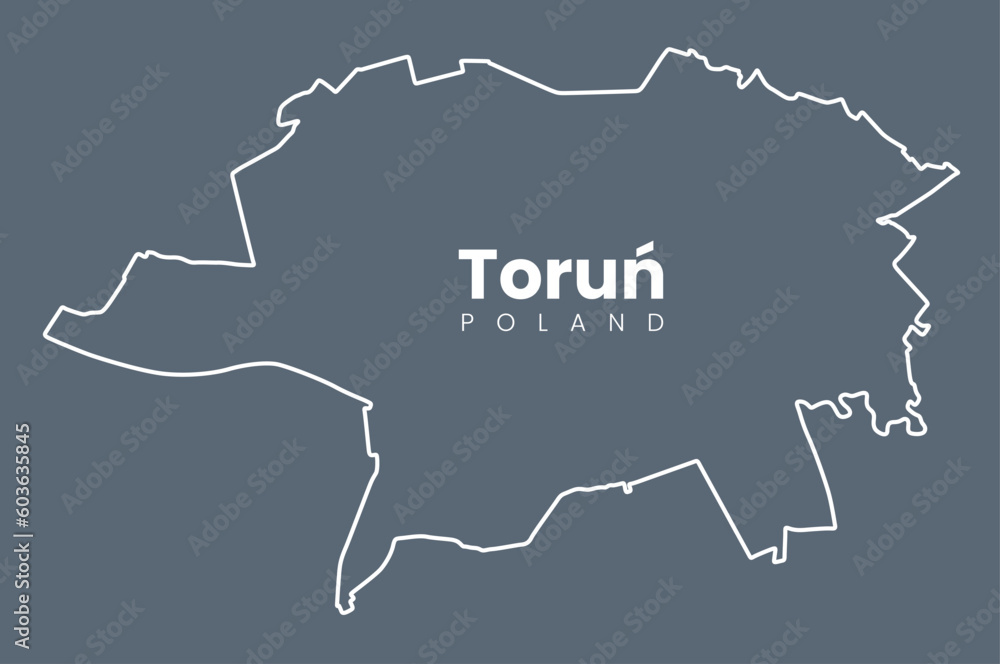 Map of Toruń, a city in north-central Poland and a UNESCO World ...