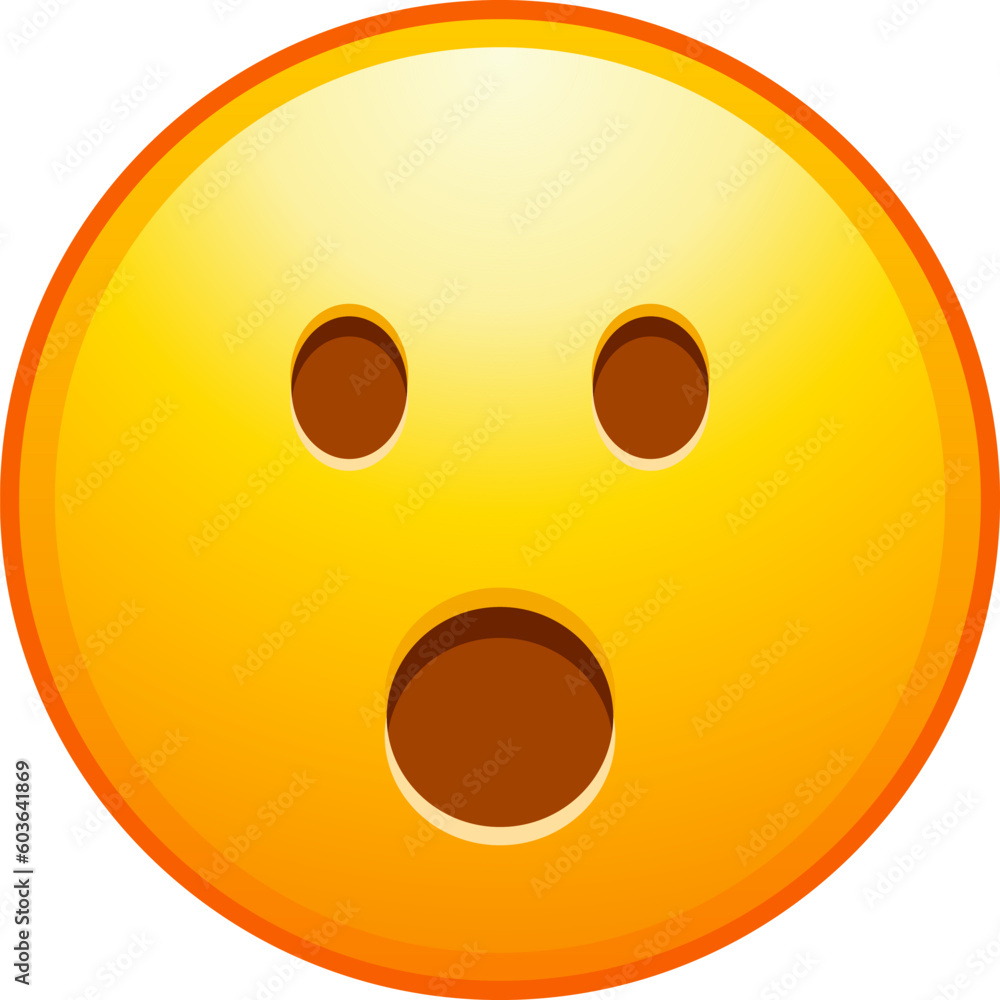 Top quality emoticon. Astonished emoji. Shocked emoticon with gasping ...