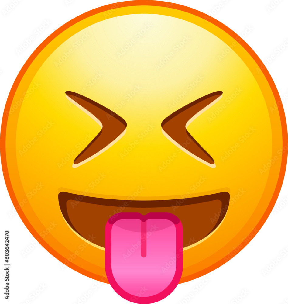 Top quality emoticon. Taunting emoji. Squinting face, grin with tongue ...