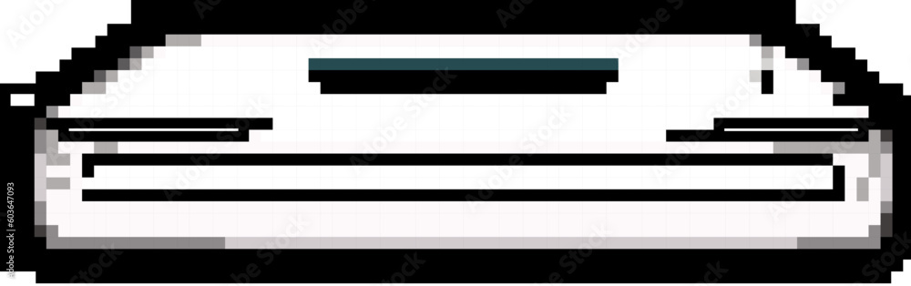 digital scanner document game pixel art retro vector. bit fax paper ...