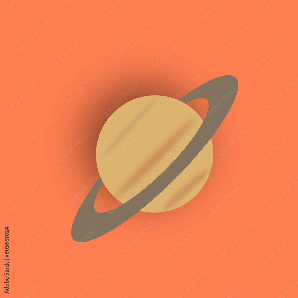 vector Saturn planet and rings close-up rendering with the clipping ...