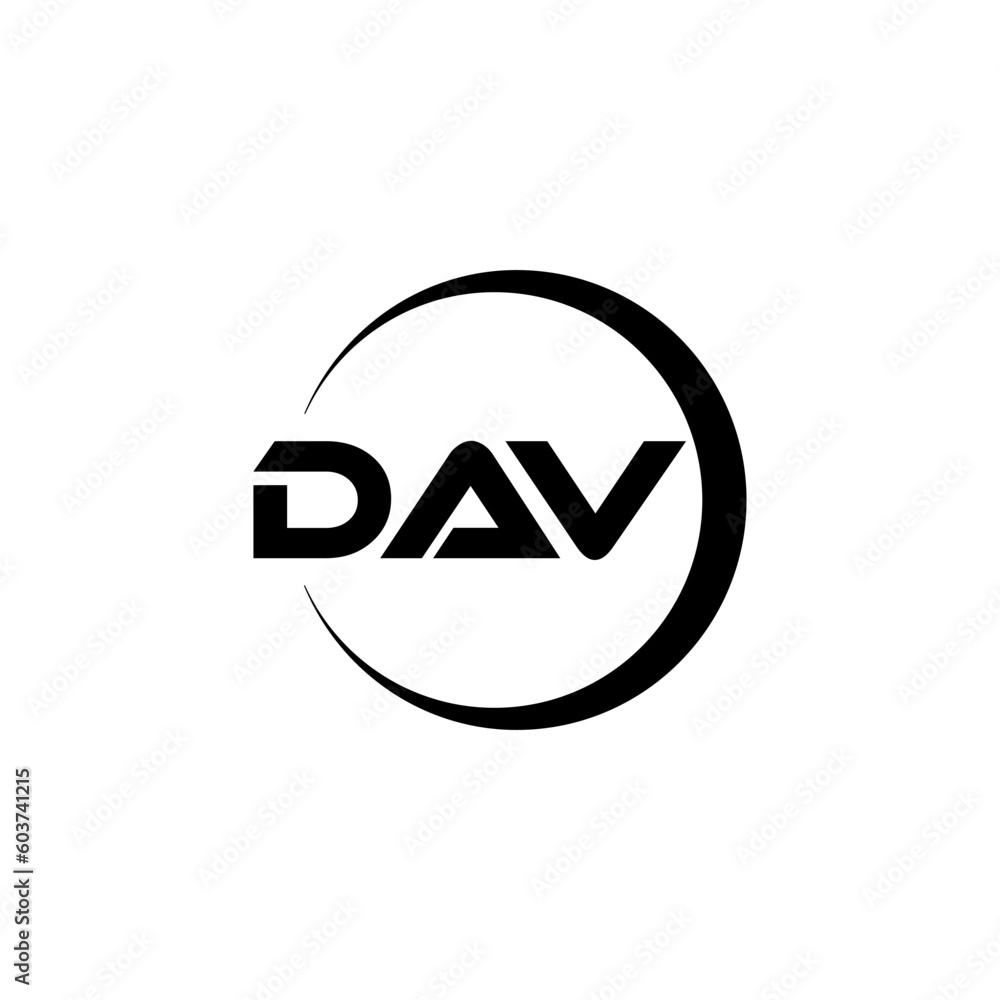 DAV letter logo design with white background in illustrator, cube logo ...