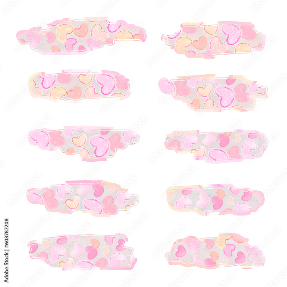 beautiful pastel sticker templates, cute labels on transparent ...