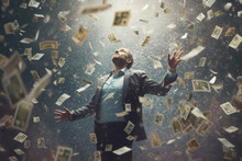 Businessman And Falling Money Free Stock Photo - Public Domain Pictures