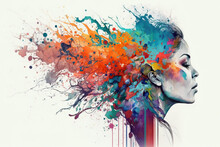 Paint Splashed Woman's Face Free Stock Photo - Public Domain Pictures