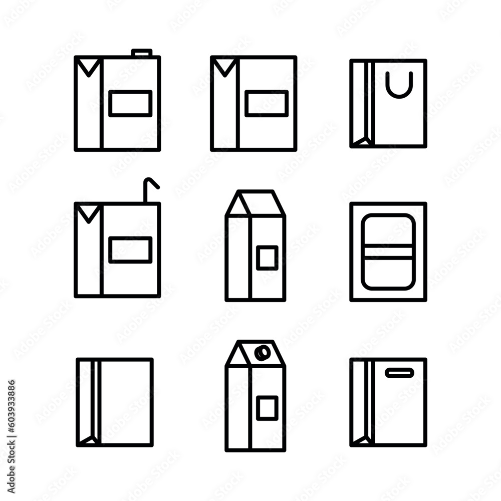 Vector package types icon set in thin line style Stock Vector | Adobe Stock