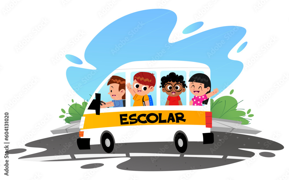 Transporte escolar Stock Vector | Adobe Stock