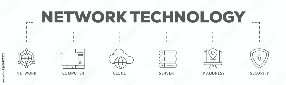 Network technology banner web icon vector illustration concept with ...