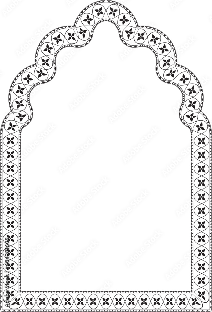 Multifoil Arch rectangular frame architectural window door ornate ...