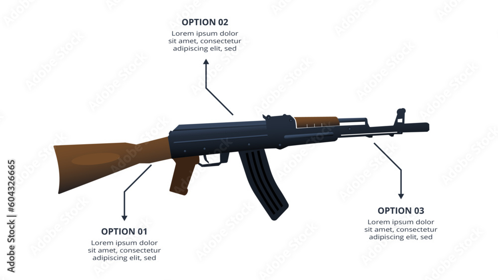 Military concept for infographic with 3 steps, options, parts or ...